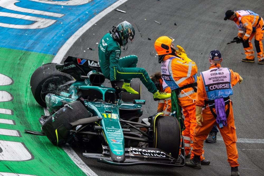 Lance Stroll gives wrist update after Dutch FP2 crash, Kimi Antonelli ...