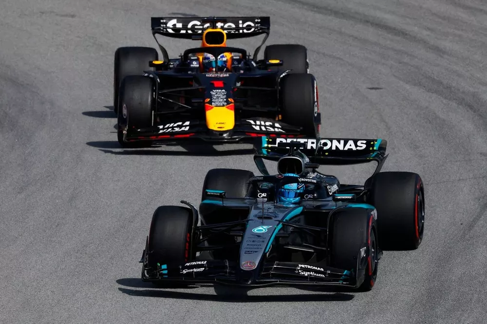 George Russell accuses Max Verstappen of deliberate crash in F1 Spanish GP