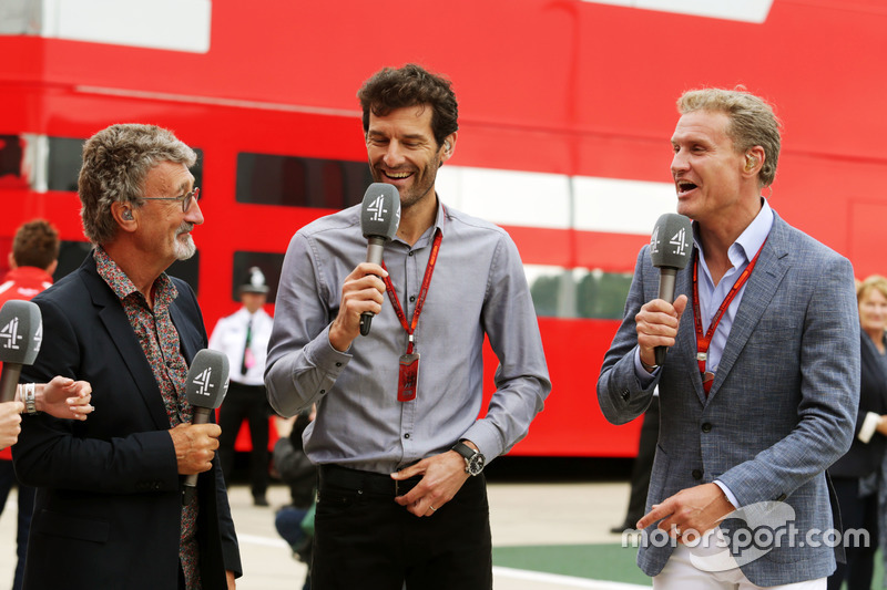 (L to R): Eddie Jordan with Mark Webber, Porsche Team WEC Driver ...
