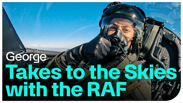 George Russell Flies an RAF Typhoon - Formula 1 Videos