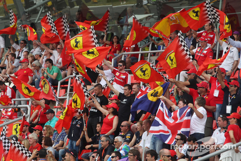 Ferrari fans in the grandstand at Spanish GP