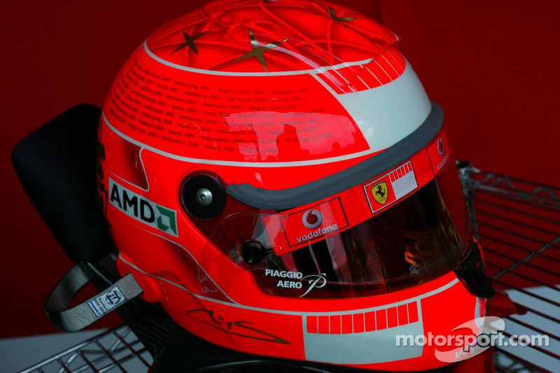 Michael Schumacher final race helmet at Brazilian GP